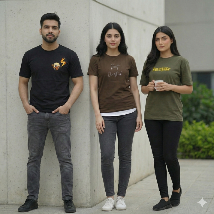 Pack of 3 Premium T-Shirts Dont Over Think - UniSex – THE SLAKE OUTFITS